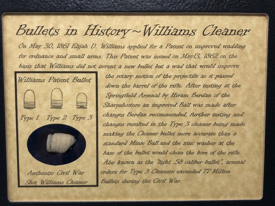 The Civil War Williams Cleaner Bullet Relic Case with Authentic Cleaner ...
