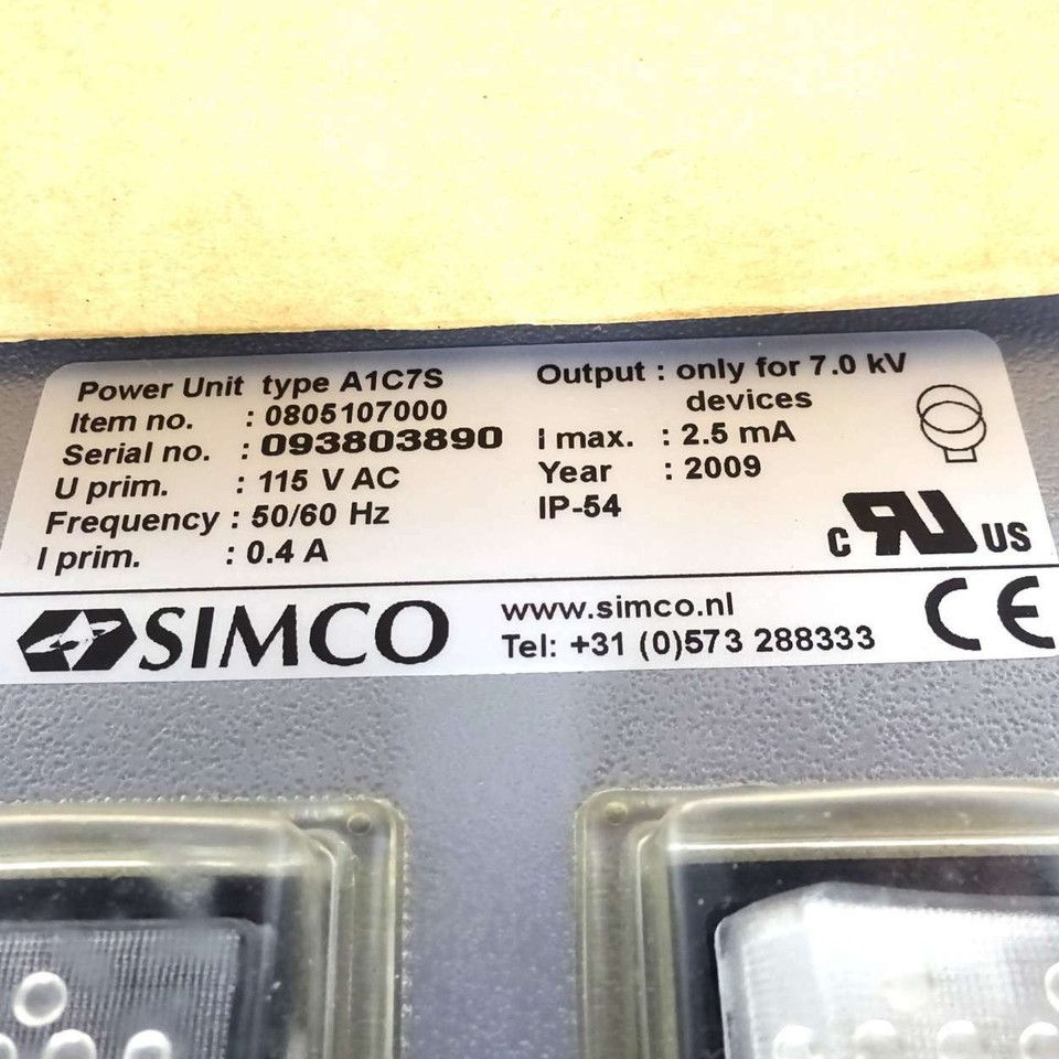AC Power Unit 0805107000 SIMCO A1C7S 115VAC 0.4A 7.0kV | eBay