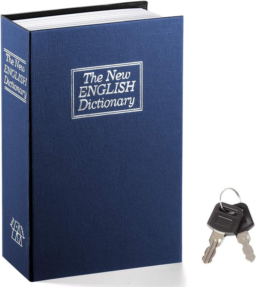 Book Safe with Key Lock, Dictionary Diversion Seceret Hidden Lock Box ...