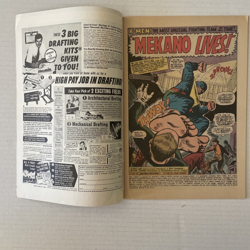 Uncanny X Men 84 1973 Marvel Comics Beast Cyclops Angel Marvel Girl ...