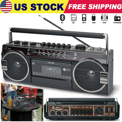 Retro-style Bluetooth Speaker Cassette Radio Player with AM/FM/SW MP3 ...