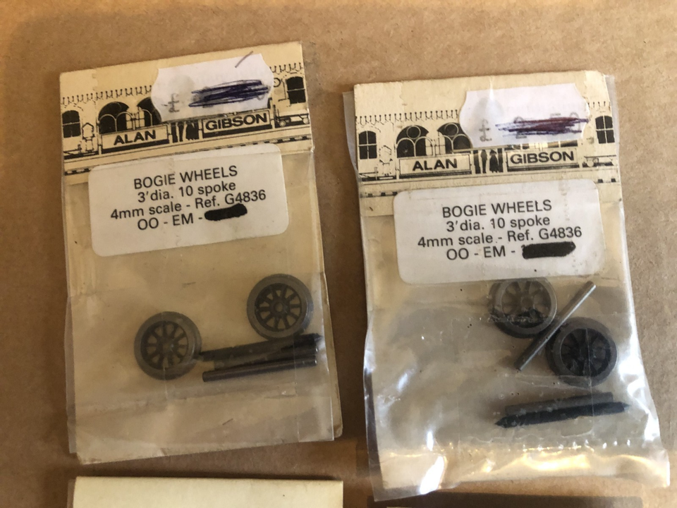 6 Packs of OO/EM Gauge Alan Gibson 10 Spoke Bogie Wheels For Spares ...