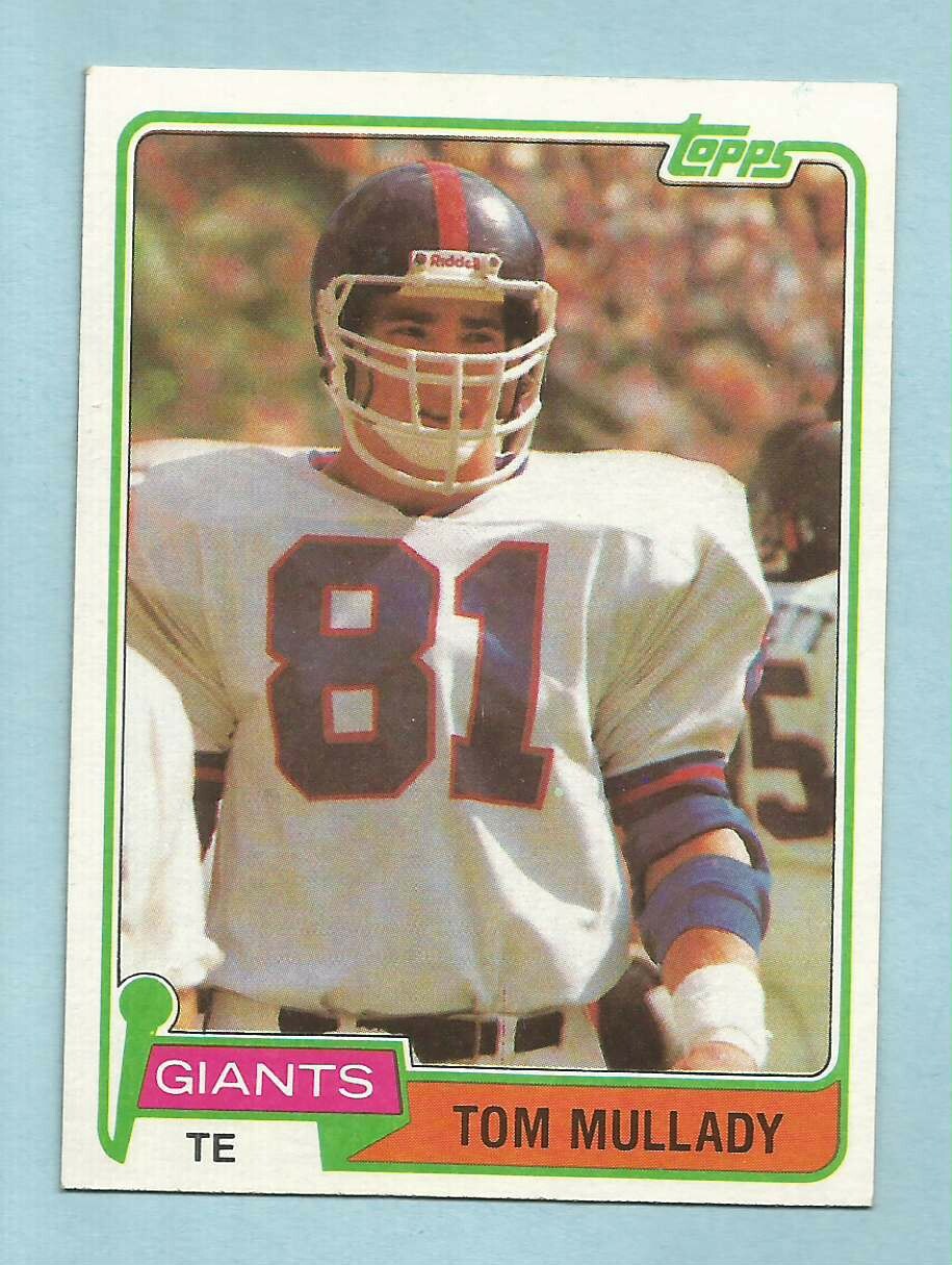 1981 Topps Football Tom Mullady #417 New York Giants SW at Memphis NM ...