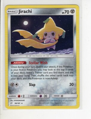 JIRACHI TEAM UP SET RARE NON HOLO-FOIL POKEMON 99/181 LP | eBay UK