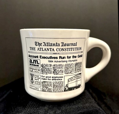 The AJC Atlanta Journal Constitution Newsprint White Collectible Coffee ...