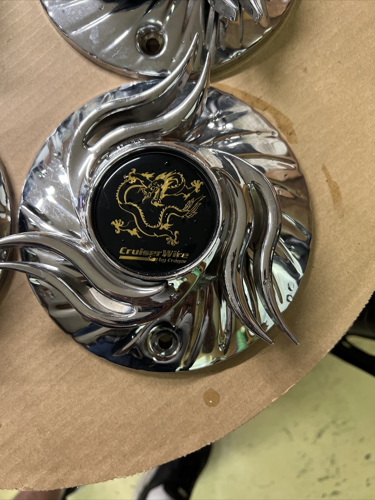 Set Of Four (4) Vintage Wire Wheel Center Caps For Crusier Wire Wheels ...