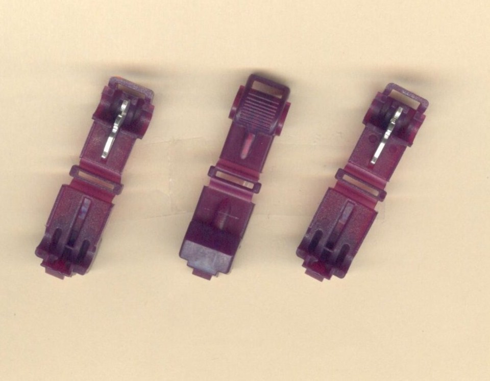 50 RED T-Taps SPLICES Wire Taps FEMALE Terminal Connector 22-18 Wire ...