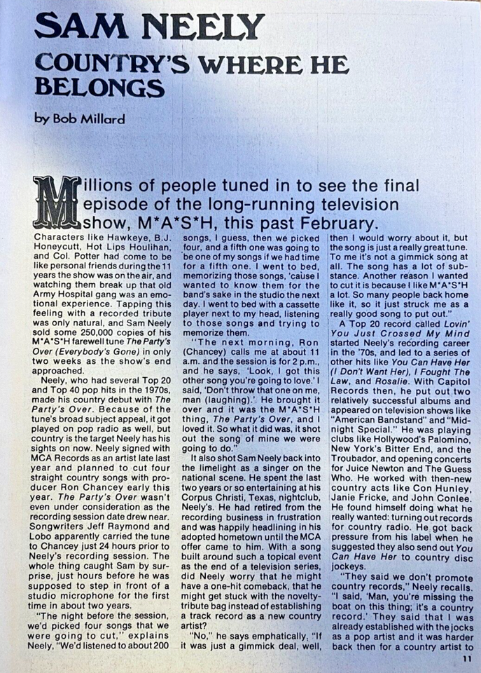 1983 Country Singer Sam Neely | eBay