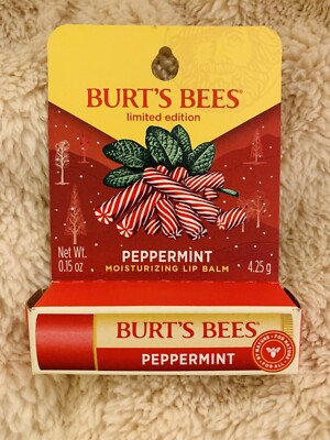 NIB* Holiday Limited Edition!* Burt's Bees Peppermint Lip Balm ...