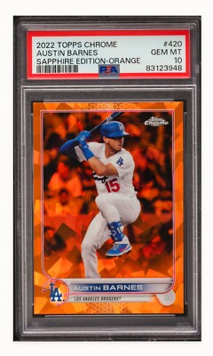 2022 ⚾ PSA-10 - Austin Barnes Topps Ch. SPH. Ed. Orange #7/25 L.A ...
