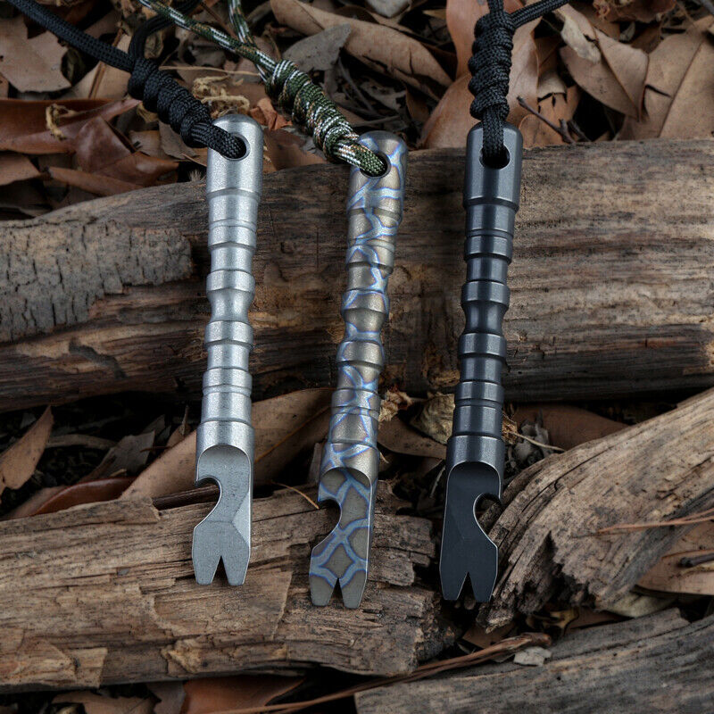TC4 Titanium Alloy Pry Bar Crowbar Opener Tactical Survival EDC Multi ...