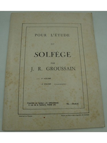 GROUSSAIN pour l'étude du solfège Volume 1 - 1970 Partition | eBay