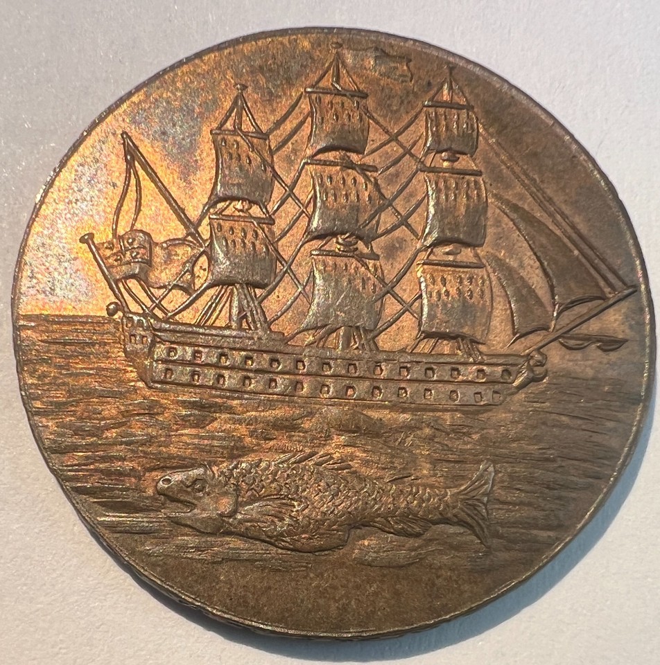 England 1796 Hampshire Portsea St George & Dragon Halfpenny Conder ...