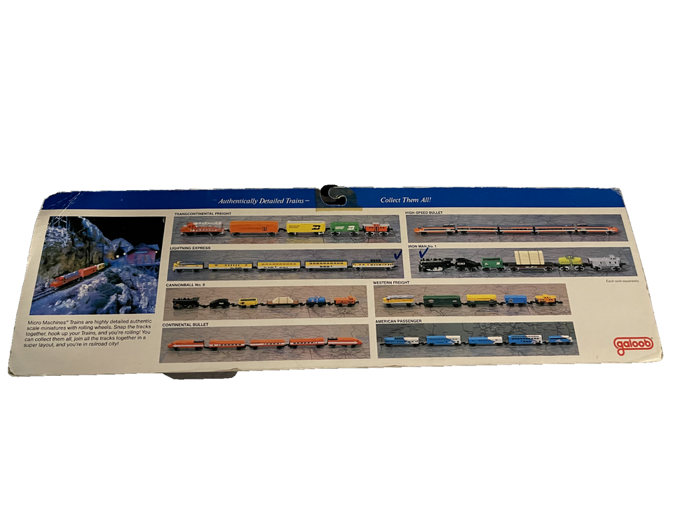 1989 MICRO MACHINES GALOOB LIGHTNING EXPRESS PASSENGER TRAIN W/TRACK ...