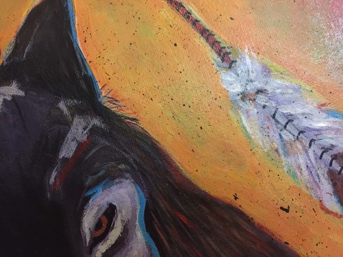 Native American Indian Cherokee Artist DOROTHY STRAIT-Sacred Blk Wolf ...