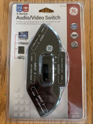 General Electric Black 3 Device Audio Video Switch #73237 New and ...