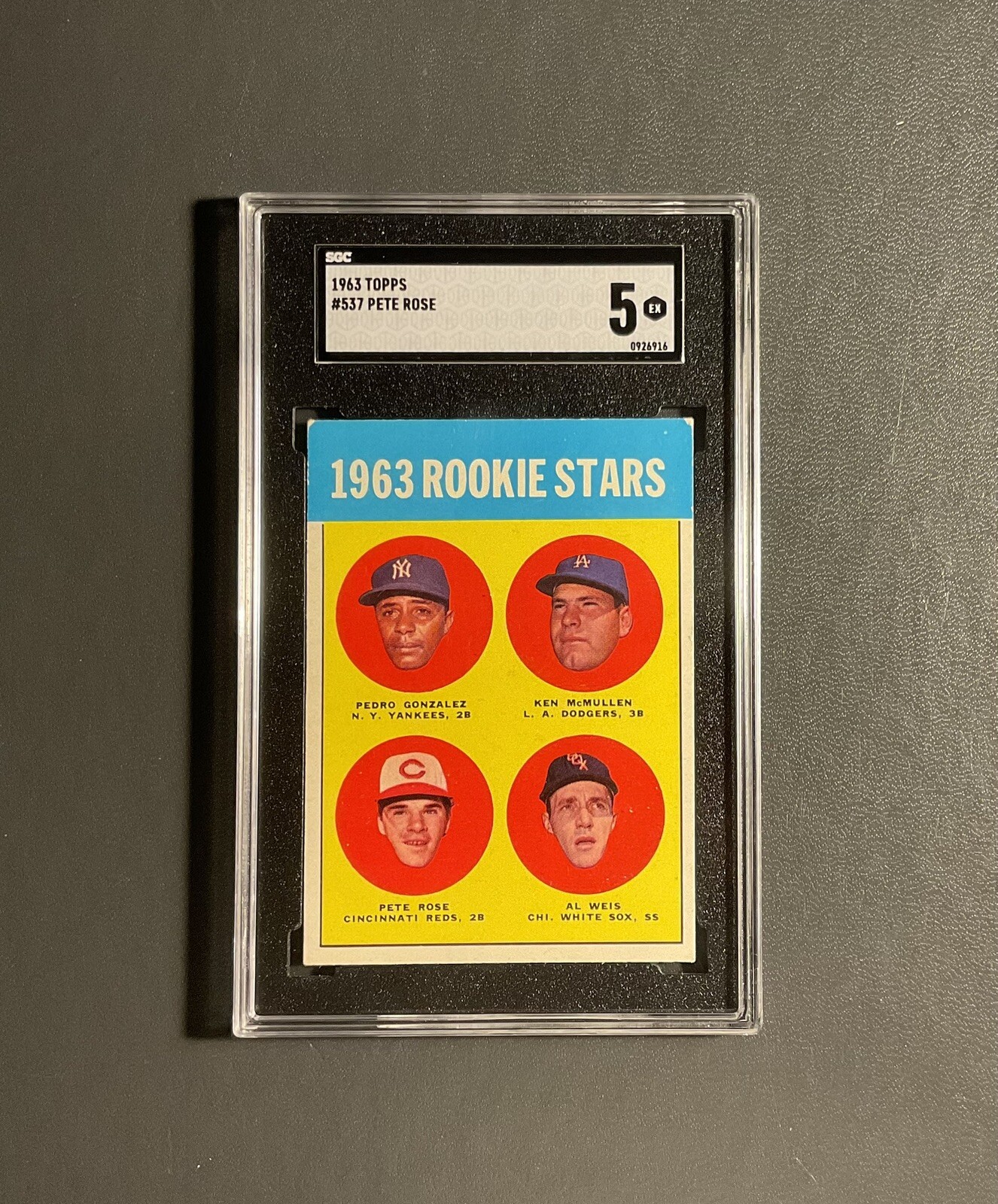 1963 Topps Rookie Stars #537 Pete Rose RC Reds SGC 5 Just Graded Nice ...