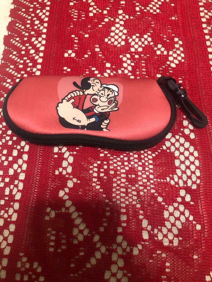 POPEYE THE SALIOR MAN AND OLIVE OYL POLYESTER GLASS CASE ZIPPER CLOSURE ...