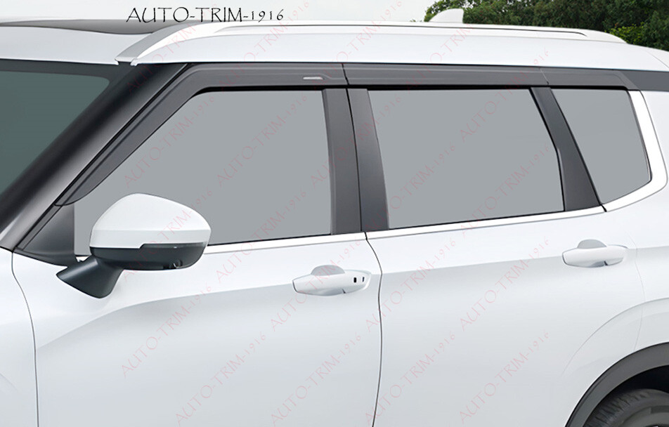 black Window Visor Vent Shades Sun Rain Guard For Mitsubishi Outlander ...