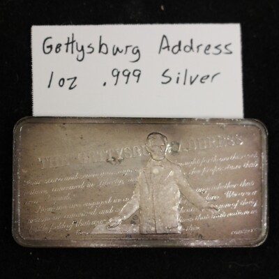1973 Hamilton Mint America’s Greatest Events 1 oz Bar - Gettysburg ...
