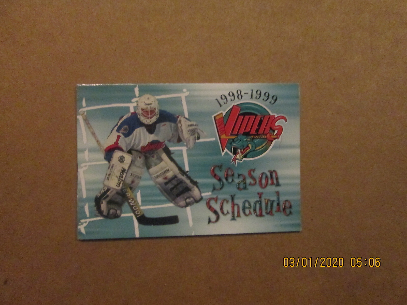 IHL Detroit Vipers Vintage Defunct Circa 1998-1999 Team Logo Pocket ...