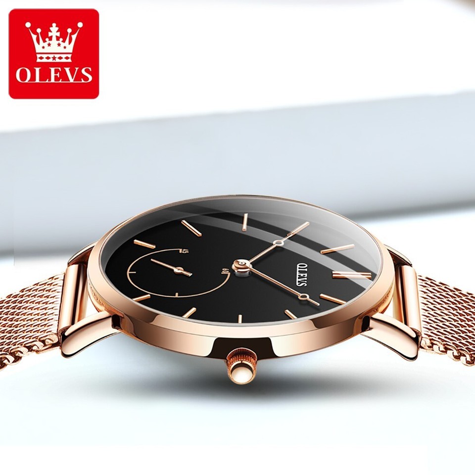 OLEVS Women's Quartz Watch Ultra-Thin Case, Mesh Bracelet, Waterproof ...