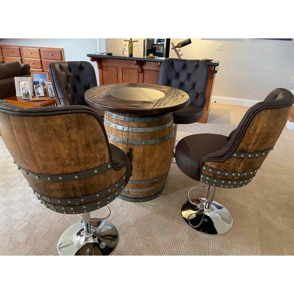 Luxury Wine Barrel Bar Stool (Bar Stool - Pub Stool - Whiskey Barrel ...