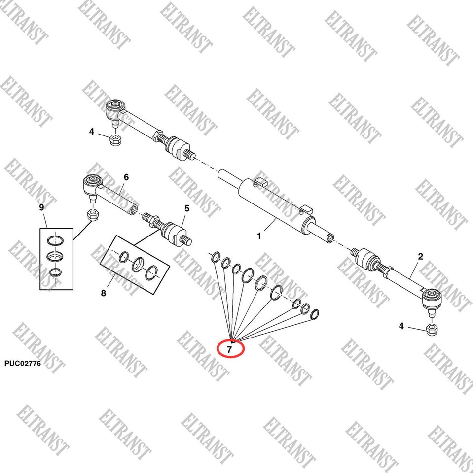 Hydraulic Cylinder Seal Kit RE271456 for John Deere 5045E 5050E 5055E ...