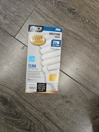 TCP 4892730K 27W Frosted White T4 E26 Base Compact Fluorescent Light ...
