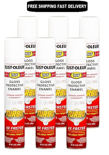 Rust-Oleum 334133-6PK Stops Rust Turbo Spray Paint, 24 oz, Gloss White ...