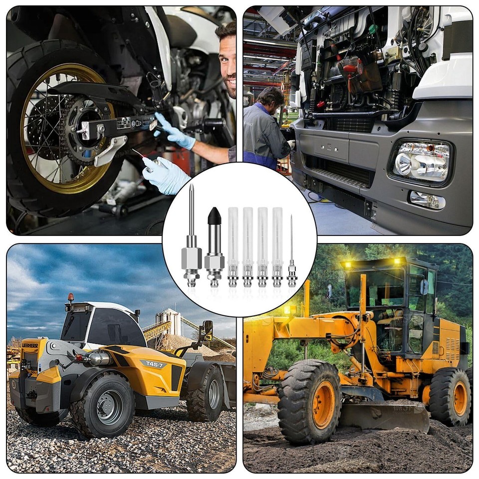 Grease Gun Needle Tip Kit 7 Pcs,bearing Needle Nozzle Fitting Injector ...