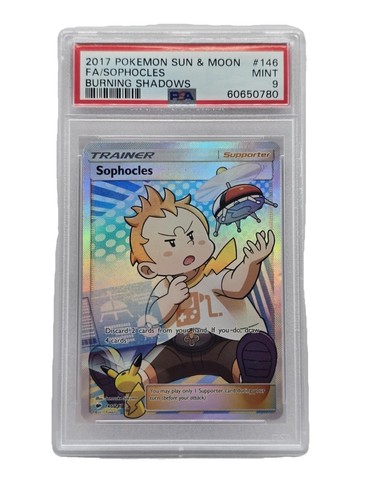 2017 POKEMON SUN & MOON BURNING SHADOWS #146 FULL ART/SOPHOCLES PSA 9 ...