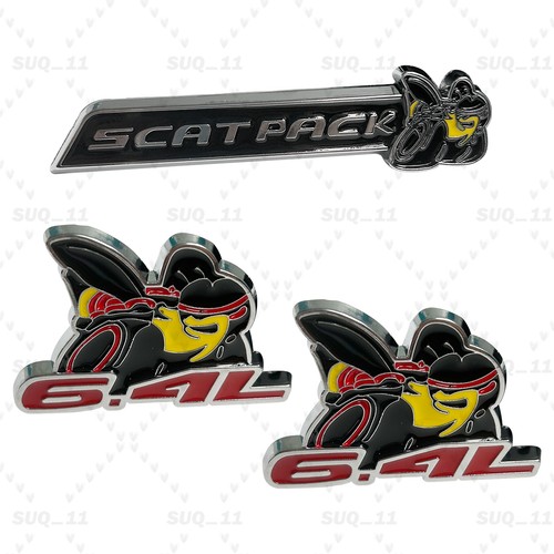 3Pcs 6.4L Super SCAT PACK Bee Emblems 3D Badge Sticker Fit All Cars ...