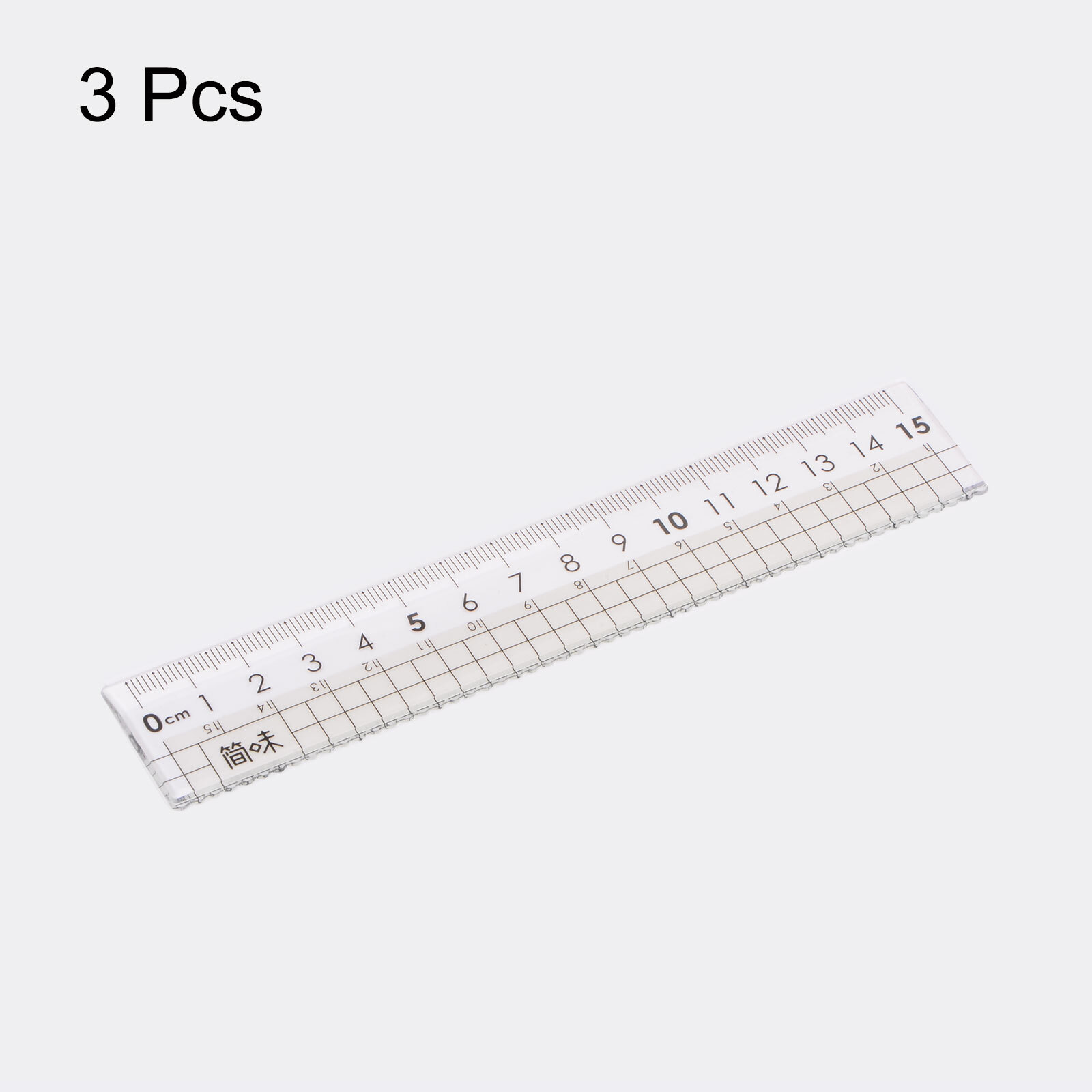 3pcs Straight Ruler 15cm Metric Tool Checkered Design with Wavy Line ...