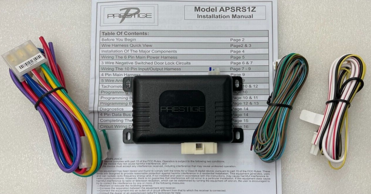 NEW Prestige Remote Start Module - Model APSRS1Z - Brain + Wiring Only ...