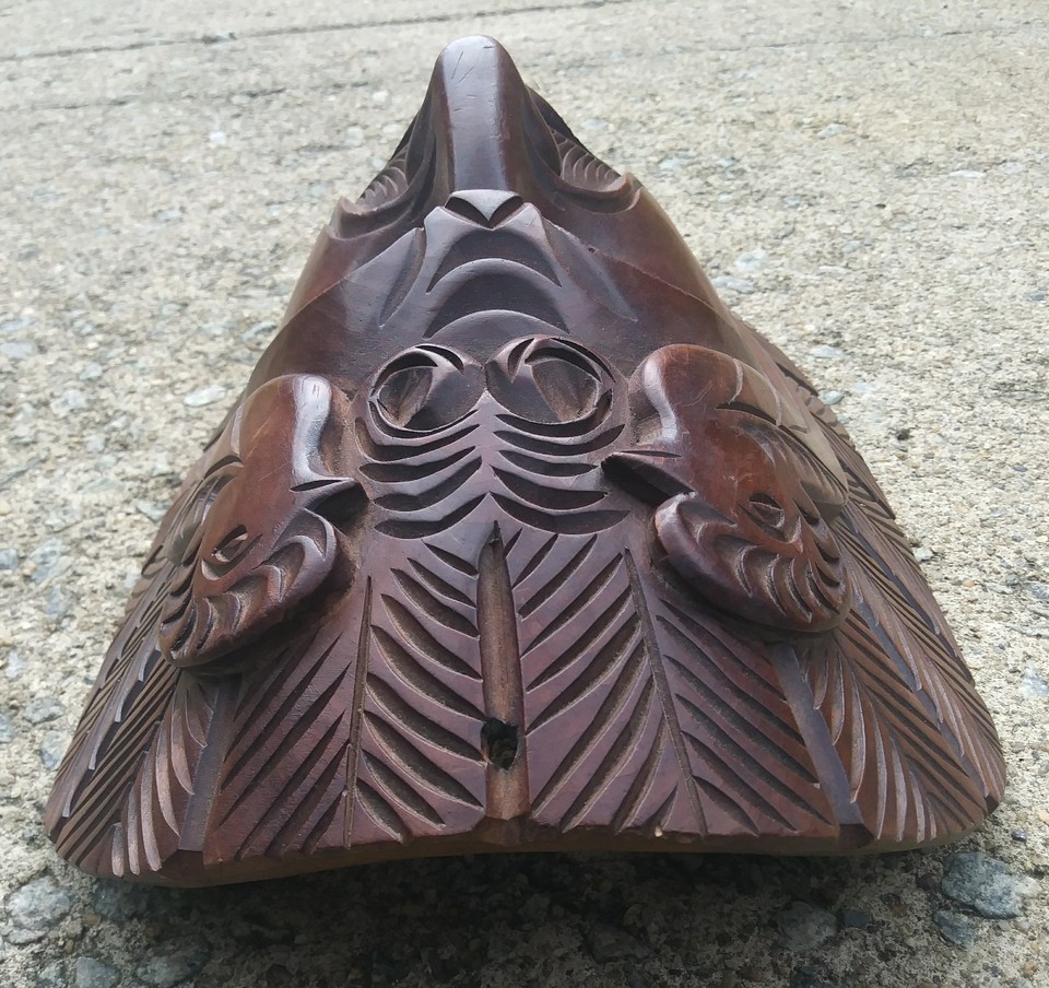 Mayan Hand carved wood mask Guatemalan Maya folks art scuplture chief ...