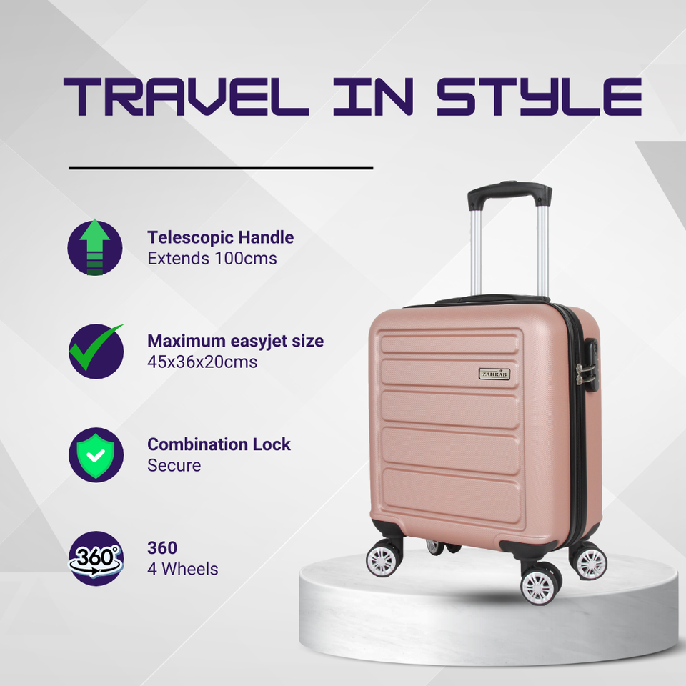 45x36x20cm EasyJet Under Seat Hard Shell Hand Luggage Suitcase Cabin ...