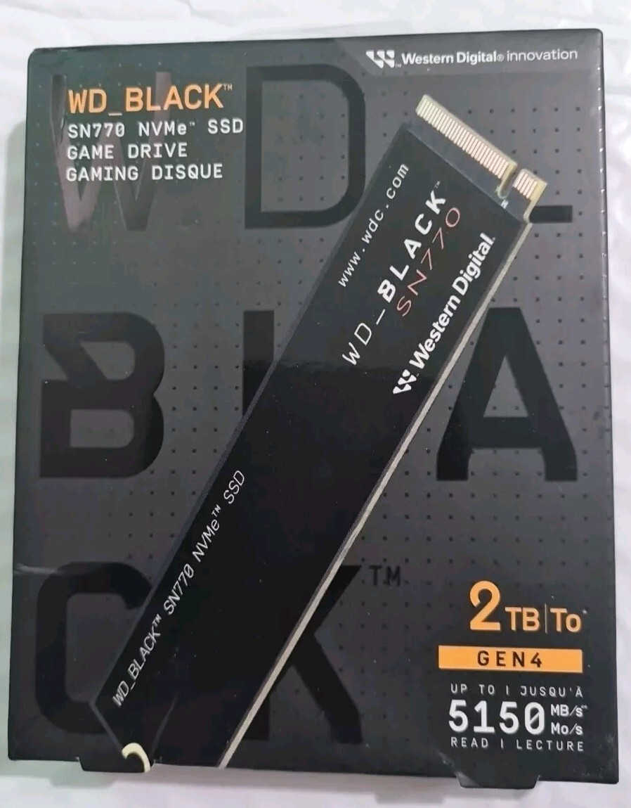 Western Digital WD_BLACK SN770 2TB M.2 NVMe Internal SSD (WDS200T3X0E) New