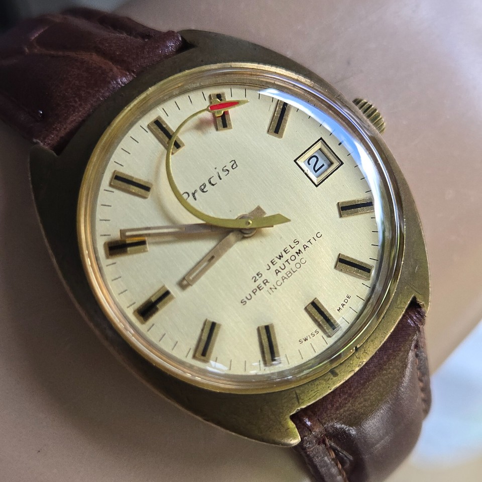 Vintage Precisa men's automatic watch Rocket second hand ETA 2783 ...