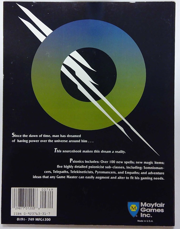 ROLE AIDS: PSIONICS [MFG749] AD&D ADVANCED DUNGEONS AND DRAGONS | eBay