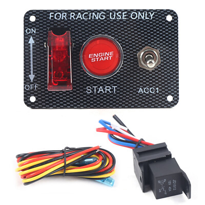 Universal Ignition Engine Start Push Starter Button Panel Toggle Switch ...