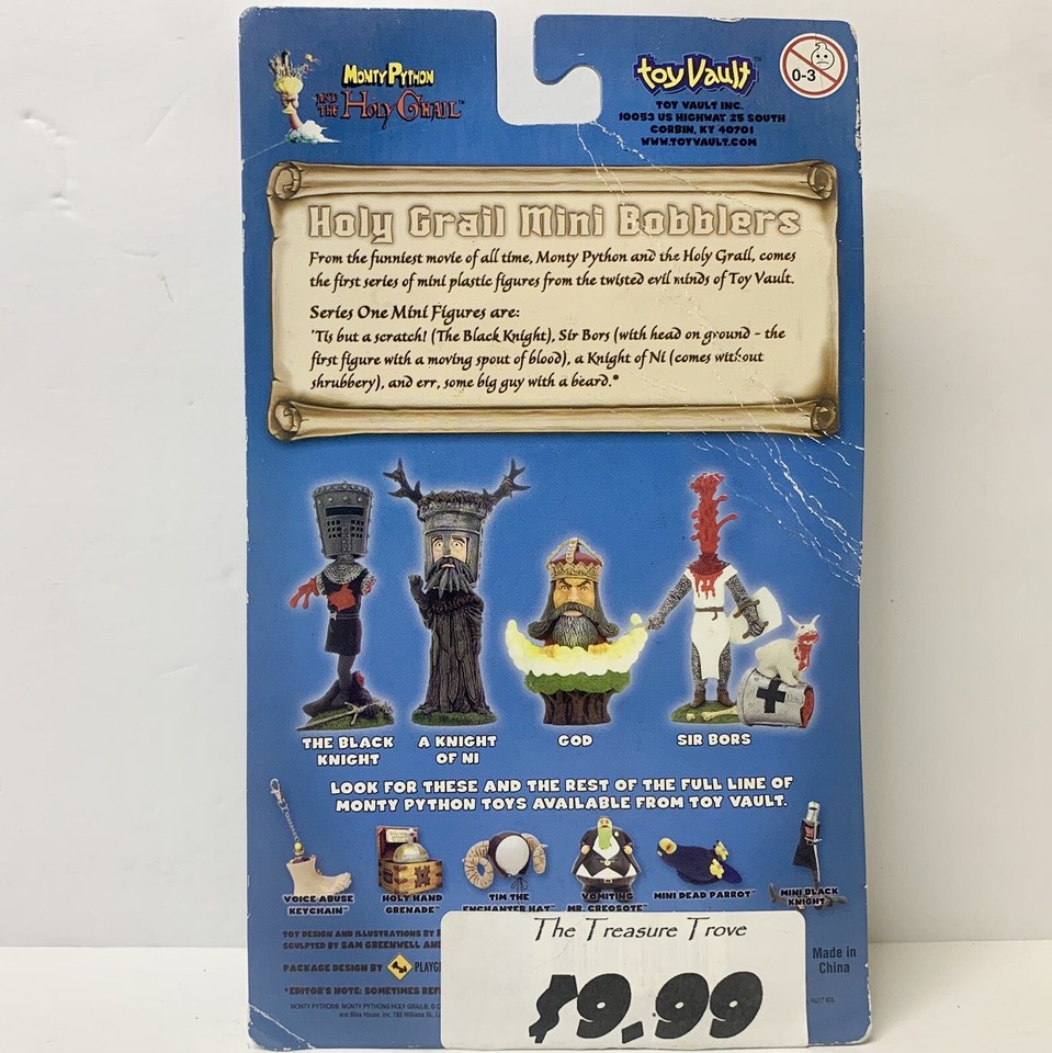 SET OF 4 Monty Python Holy Grail Mini Bobblers God Sir Bors Black ...