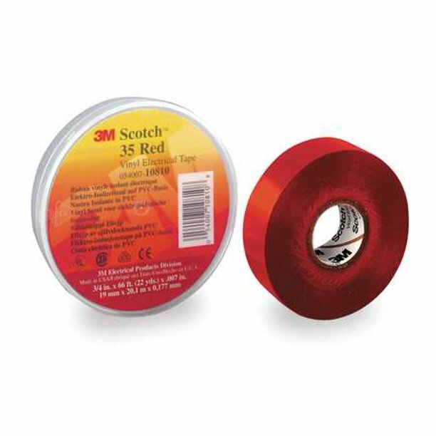3M Scotch 35 Vinyl Electrical Color Coding Tape 3/4 X 66ft Red for sale ...