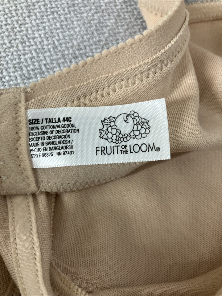 Fruit of the Loom Women's Seamed Wirefree Bra Style 96825 Size 44C ...