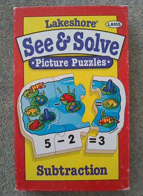 Lakeshore Vintage Childrens Wooden Puzzles x 12 in Box - Cats Fish ...