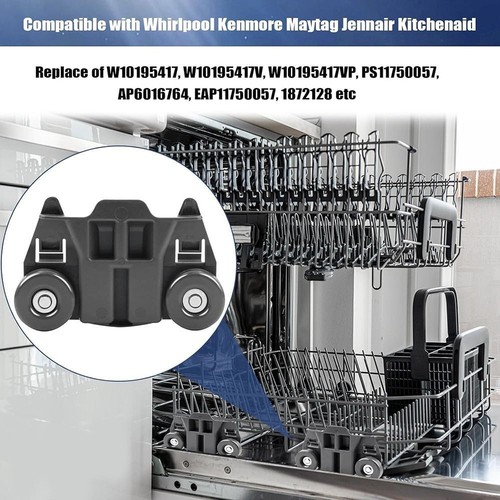 W10195417 Dishwasher Wheels Rack for Whirlpool/Kenmore/Maytag/JennAir ...