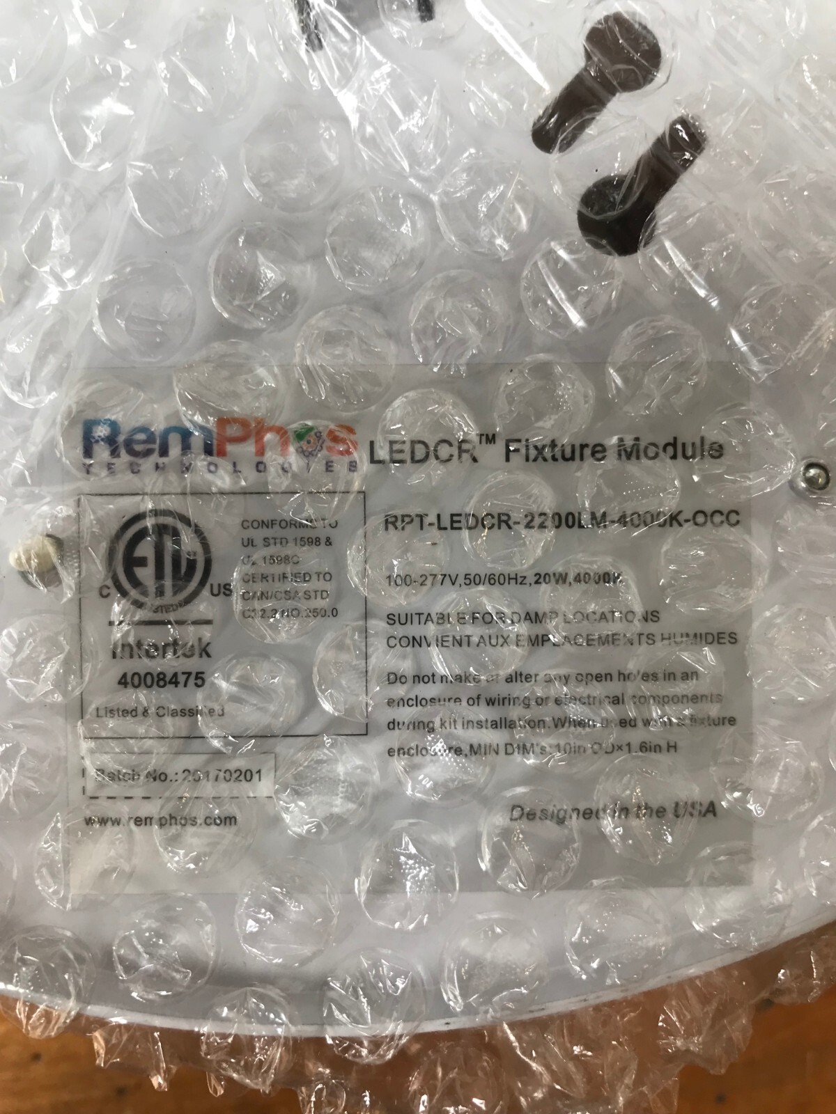 Remphos, RPT-LEDCR-2200LM-4000K-OCC 20W LED Module with Occupancy ...
