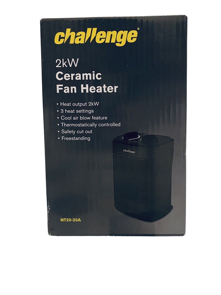 Challenge NT20-20A 2kW Ceramic Fan Heater - Black (9416200) for sale ...