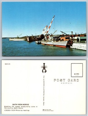Bath Iron Works Bath Maine Postcard | eBay