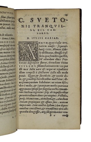 1548 SUETONIUS Roman History TWELVE CAESARS Rome FINE BINDING Erasmus ...